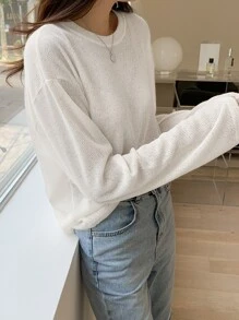 DAZY Solid Drop Shoulder Tee | SHEIN USA