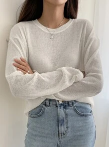 DAZY Solid Drop Shoulder Tee | SHEIN USA