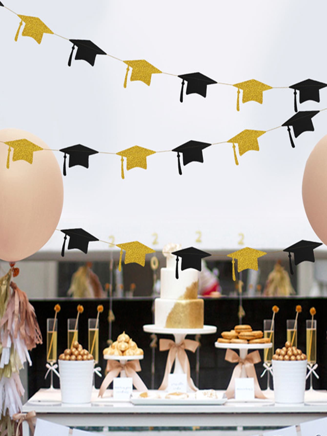 1pc Graduation Hat Pattern Garland, 4m Paper Hanging Pull Flag For ...