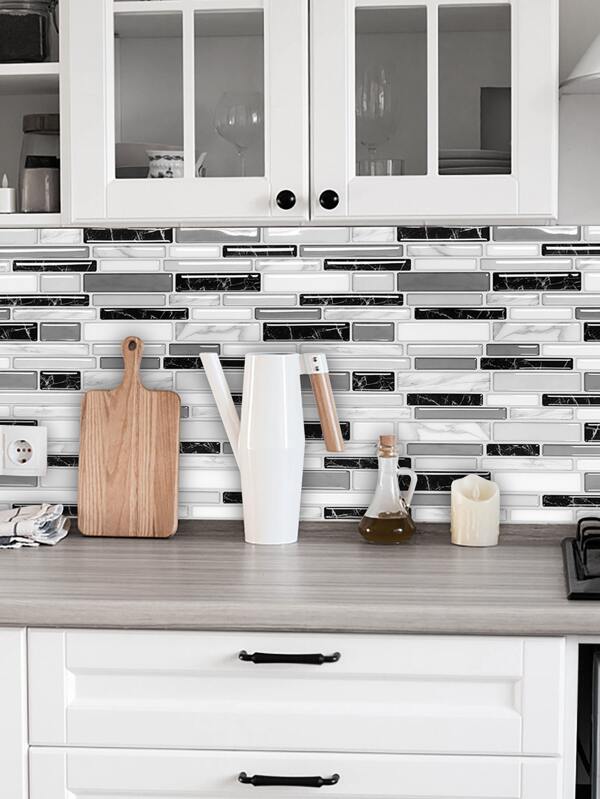 1pc Marble Pattern Kitchen Sticker, Waterproof Peel And Stick Tile ...