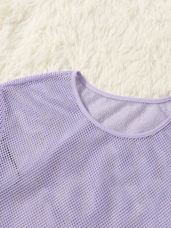 SHEIN Teen Girls Fishnet Top & Tank & Pleated Skirt Set | SHEIN UK