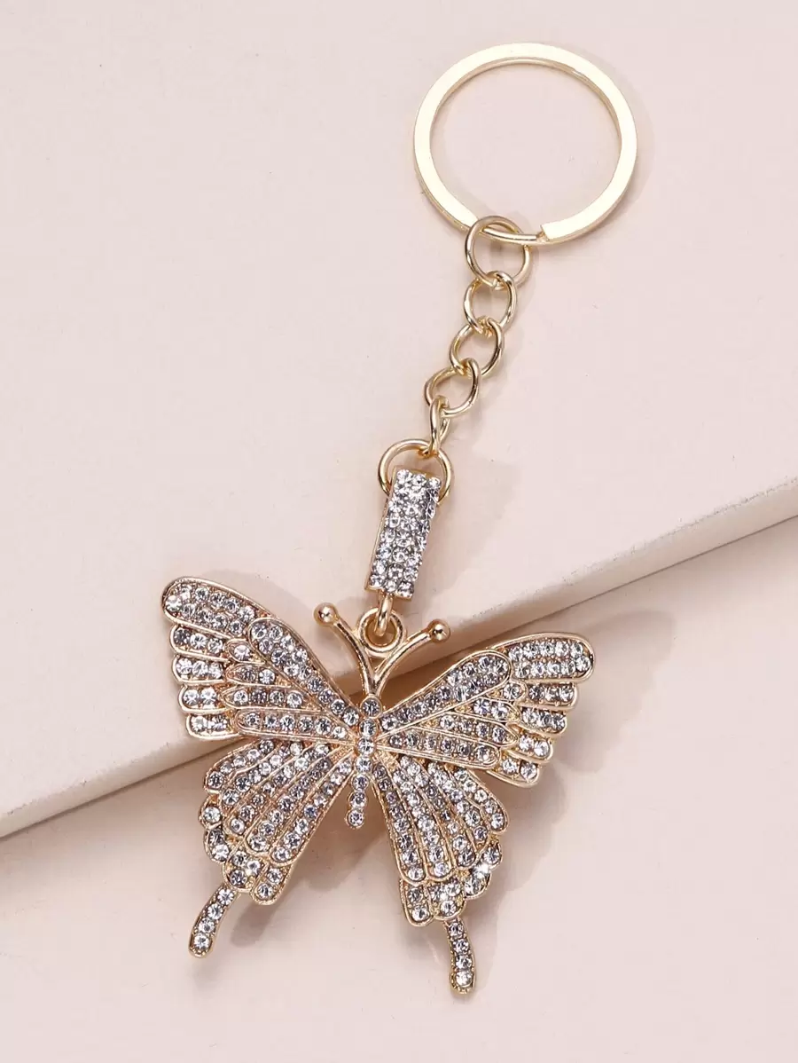 Rhinestone Butterfly Charm Keychain | SHEIN USA