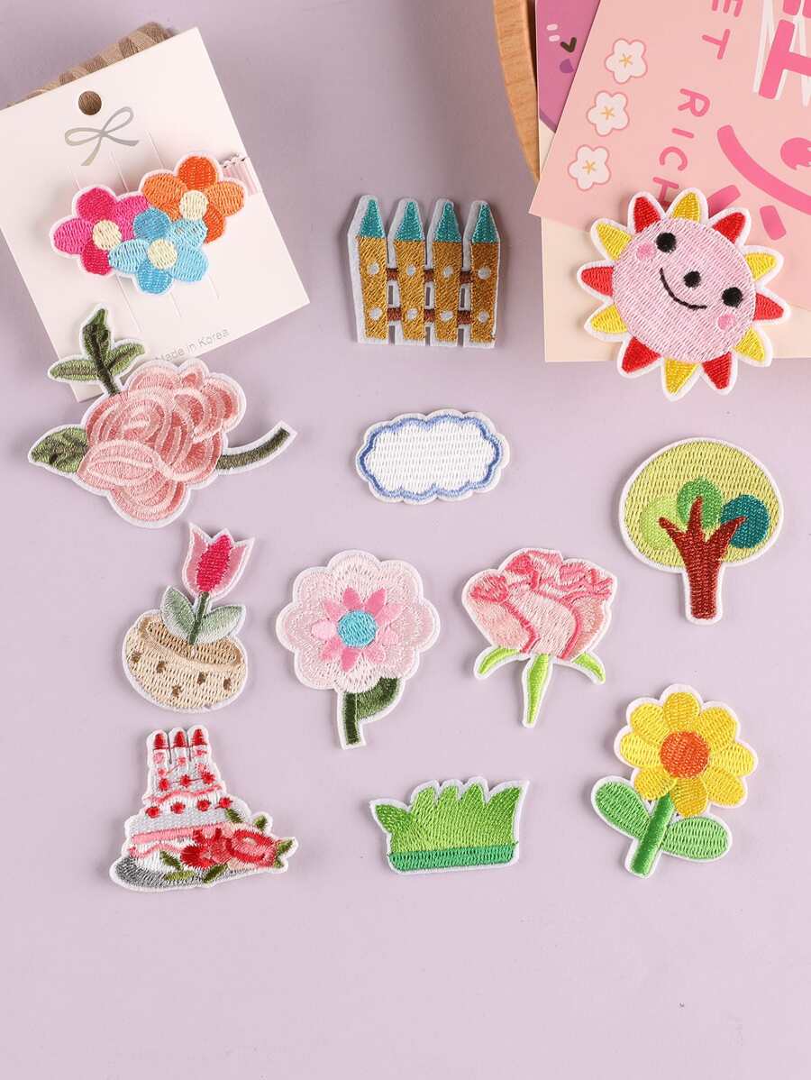 12pcs Mixed Pattern DIY Sewing Patch | SHEIN South Africa