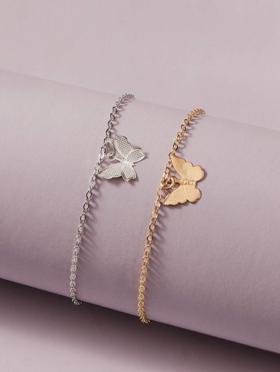 2pcs Butterfly Charm Bracelet | SHEIN