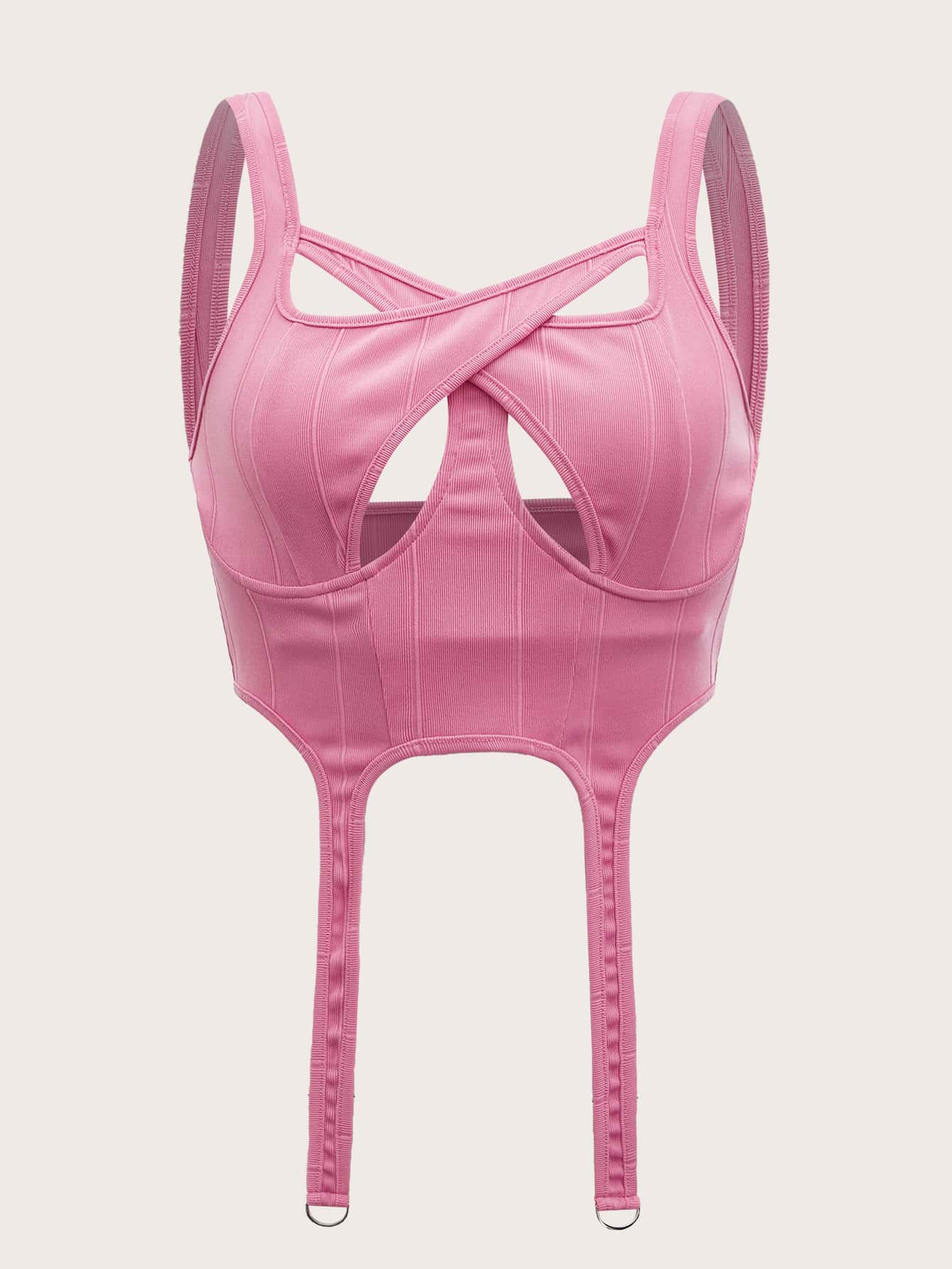 SHEIN Cut Out Crisscross Garter Crop Cami Top