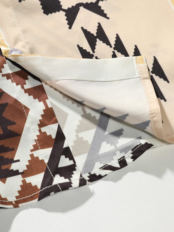 Manfinity RSRT Men 1pc Geo Print Button Up Shirt | SHEIN UK