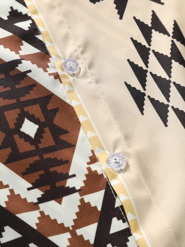 Manfinity RSRT Men 1pc Geo Print Button Up Shirt | SHEIN UK