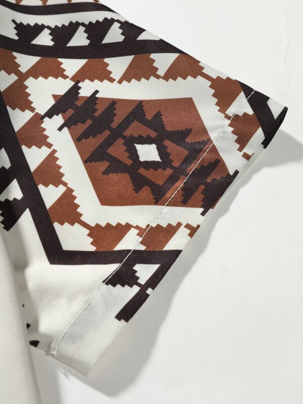 Manfinity RSRT Men 1pc Geo Print Button Up Shirt | SHEIN UK