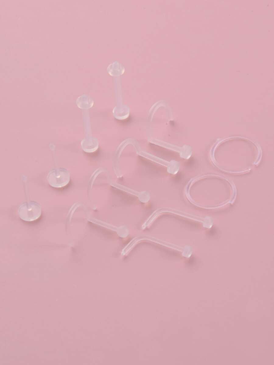 12pcs Clear Nose Ring | SHEIN USA