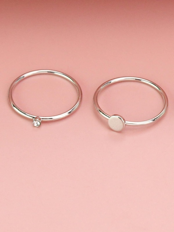 8pcs Minimalist Metal Ring | SHEIN USA