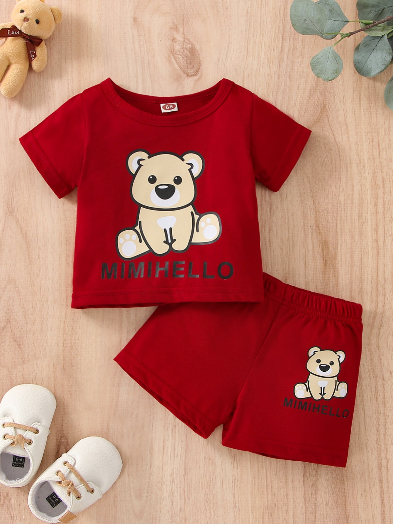 Baby Cartoon Graphic Tee With Shorts
