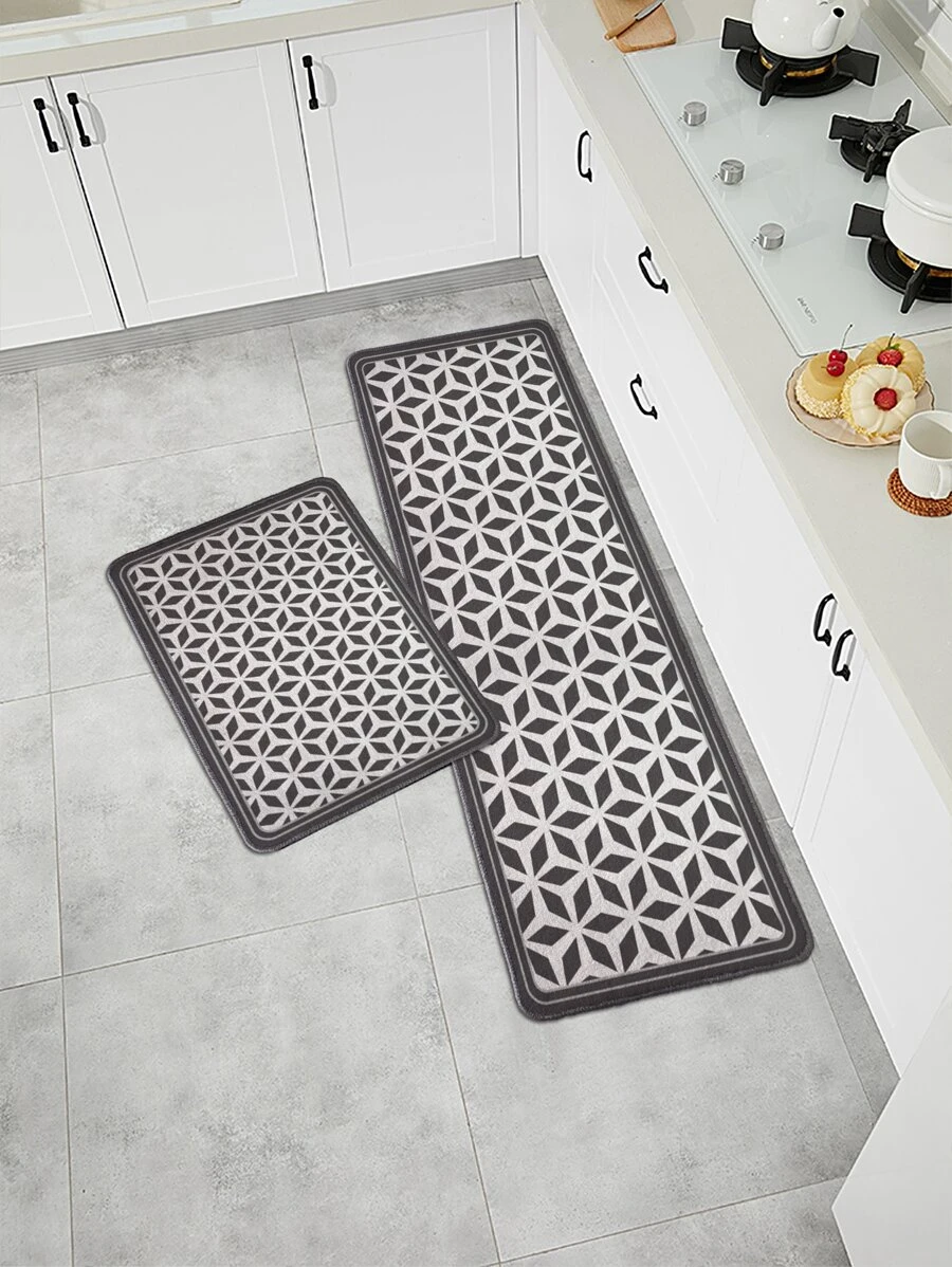 1pc Geometric Print Kitchen Rug | SHEIN USA