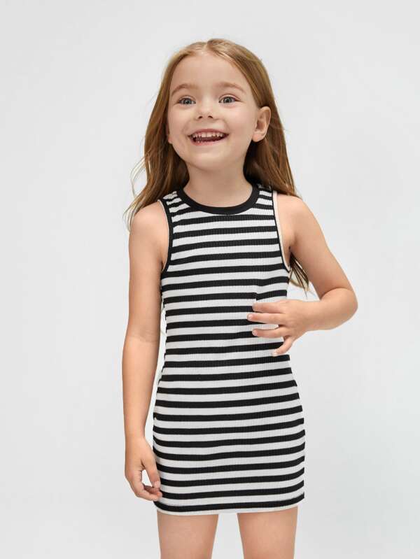 SHEIN Kids EVRYDAY Toddler Girls Striped Print Dress | SHEIN USA