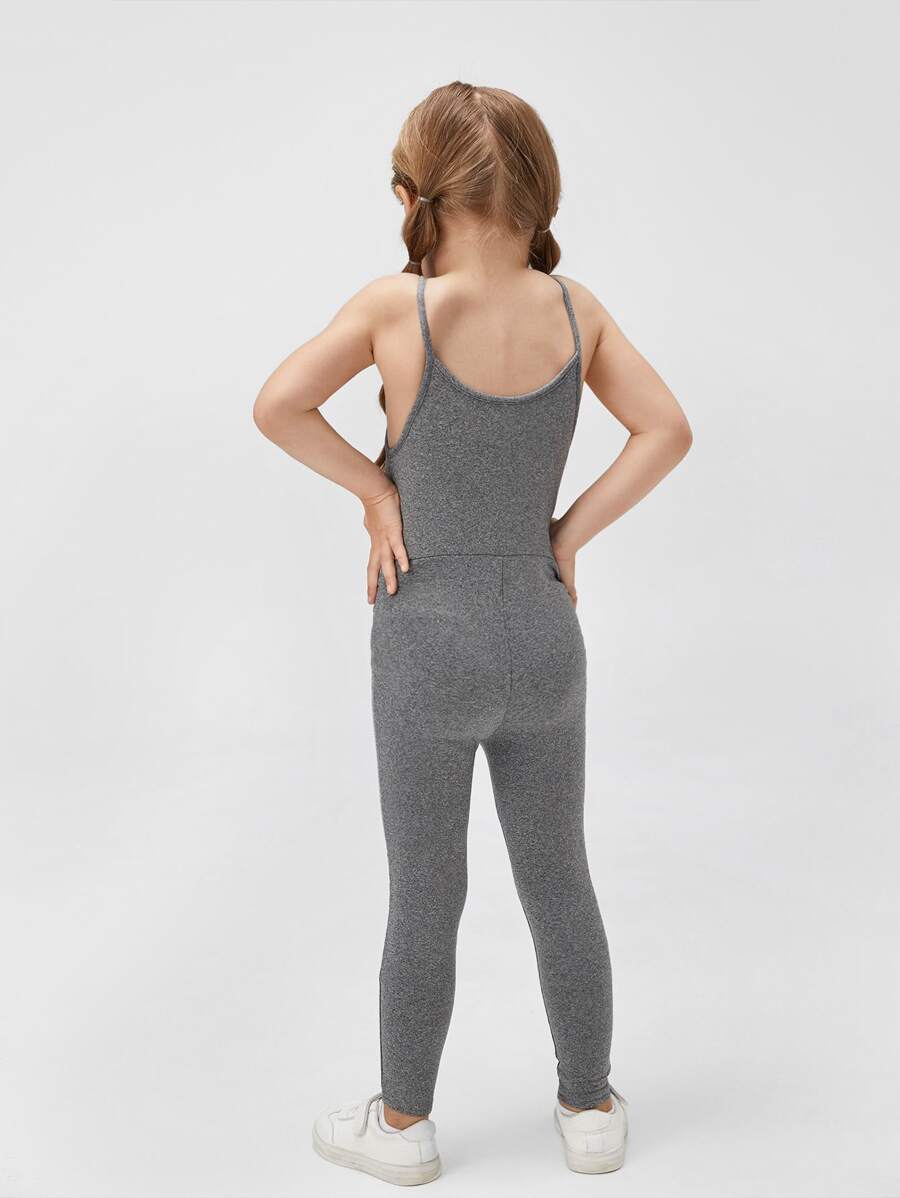 SHEIN Young Girl Solid Unitard Jumpsuit | SHEIN USA