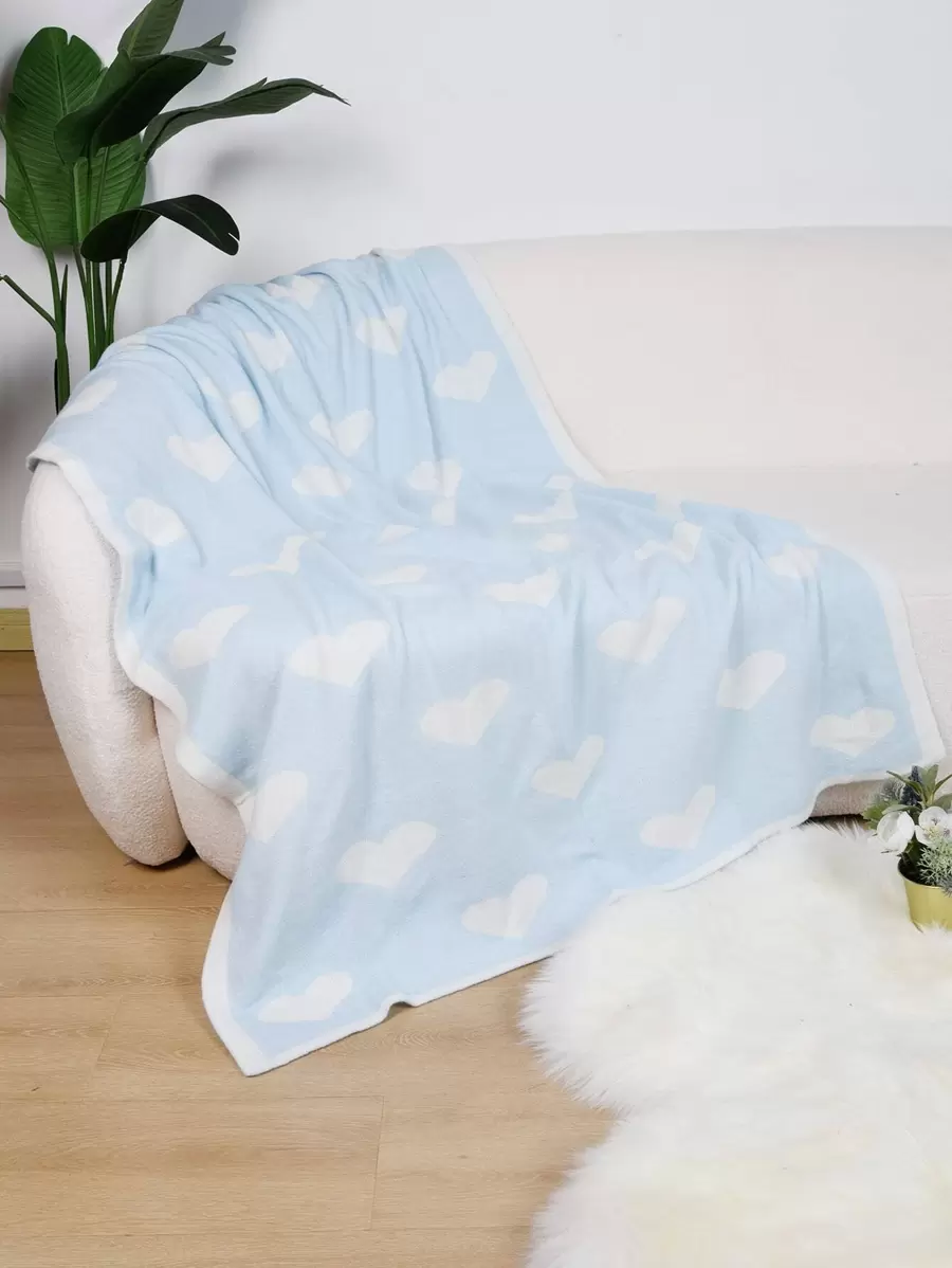 Heart Pattern Knitted Throw Blanket | SHEIN USA