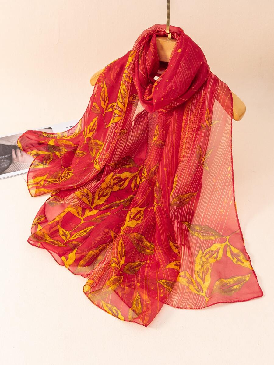 Leaf Print Scarf | SHEIN USA