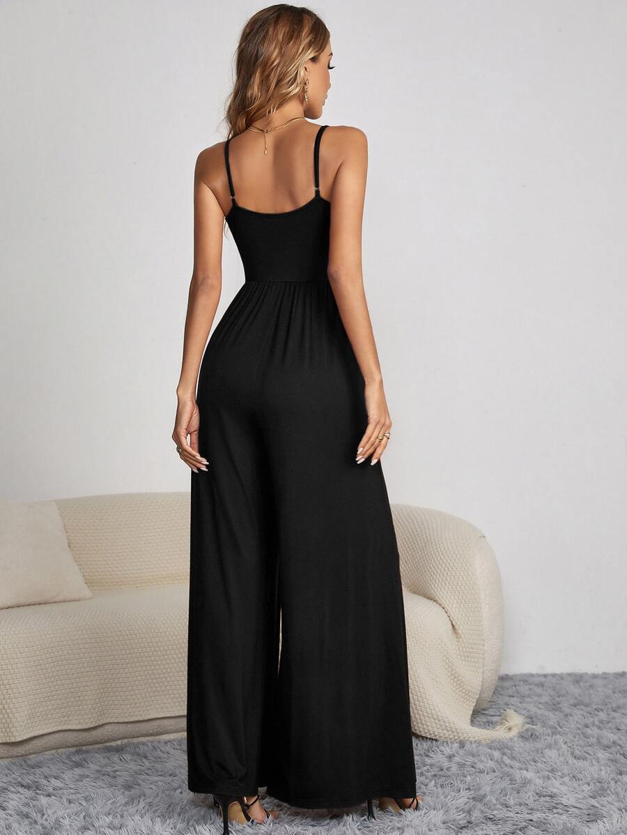 Shein Vcay Solid Wide Leg Cami Jumpsuit Shein Usa