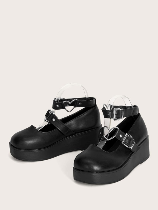 Is That The New Kawaii Heart Decor Flatform Mary Janes Romwe Usa