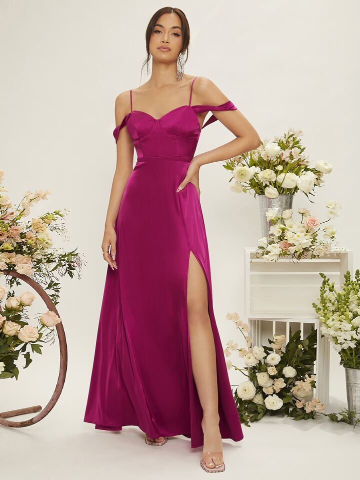 Raspberry Satin Bridesmaid Dresses