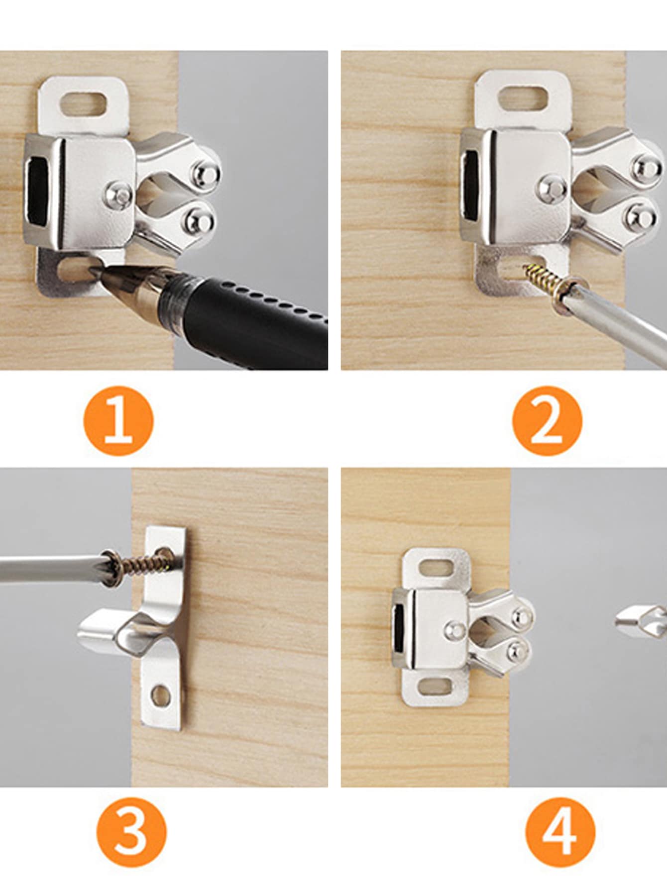 1pc Stainless Steel Double Ball Roller Catch, Cold Rolled Steel Body ...