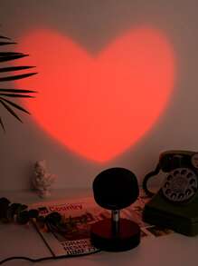 1pc Small Red & Pink Heart Shaped Atmosphere Light Projector, USB ...
