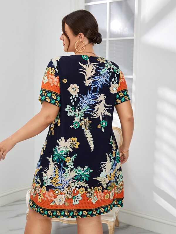 EMERY ROSE Plus Floral Print Tunic Dress | SHEIN USA