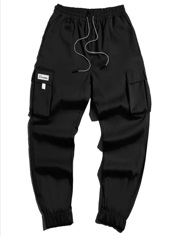Manfinity Emrg Men Flap Pocket Drawstring Waist Cargo Pants Shein In