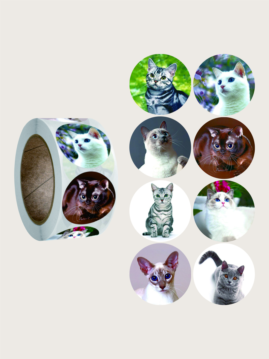 1roll Cat Pattern Sticker | SHEIN USA