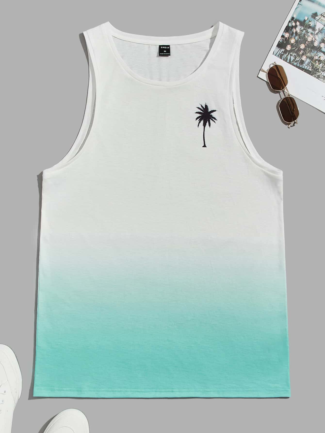 Manfinity Chillmode Men Palm Tree Ombre Tank Top | SHEIN USA