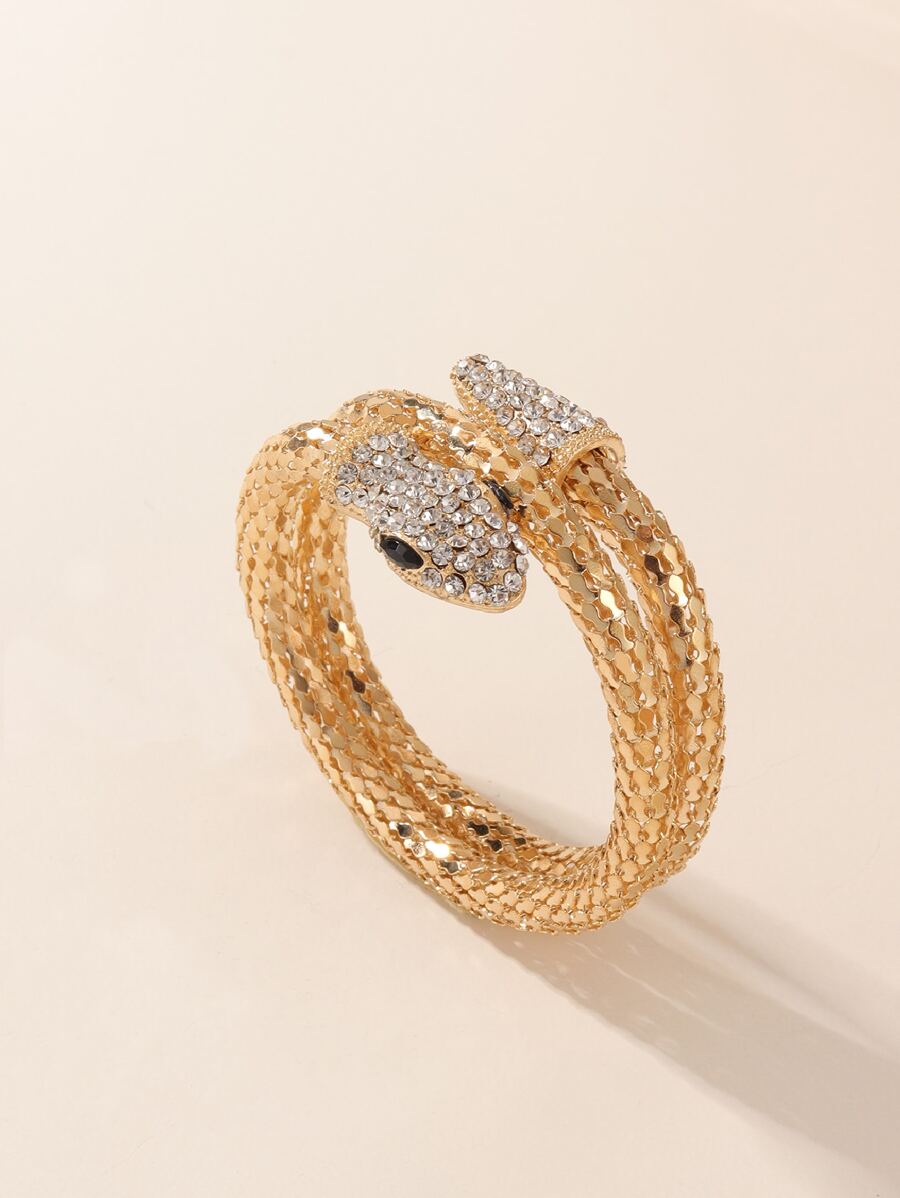 Rhinestone Snake Design Layered Bangle | SHEIN USA