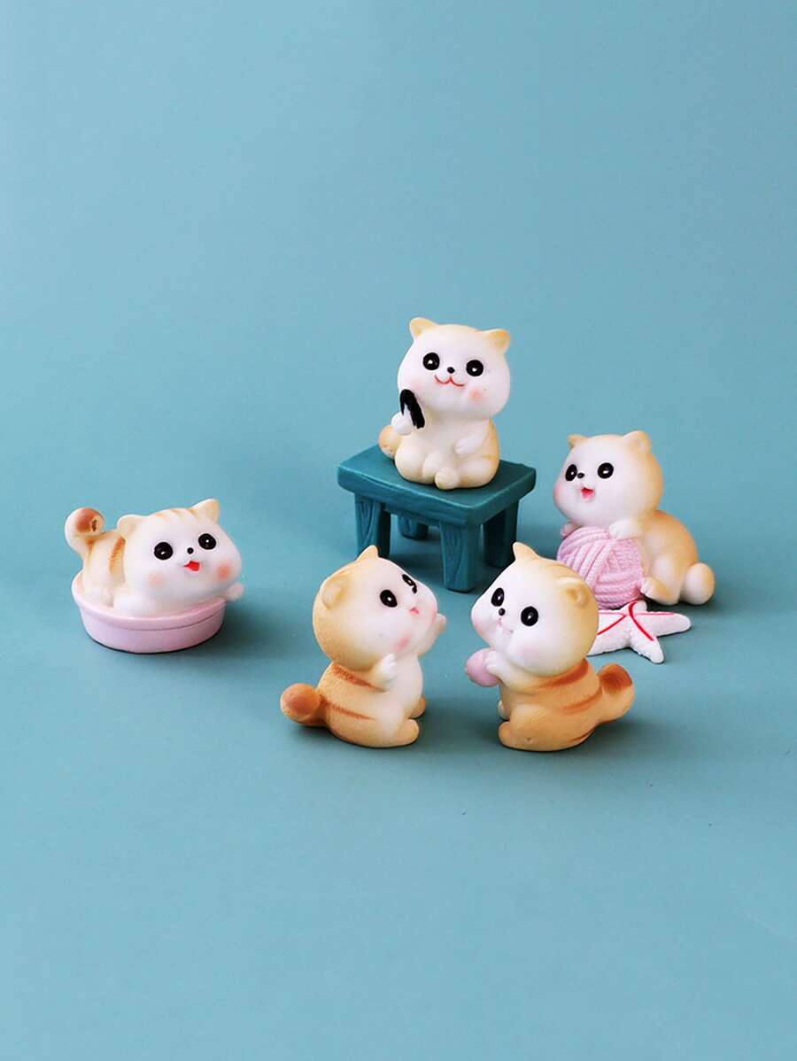 5pcs Mini Cat Art Decoration | SHEIN USA