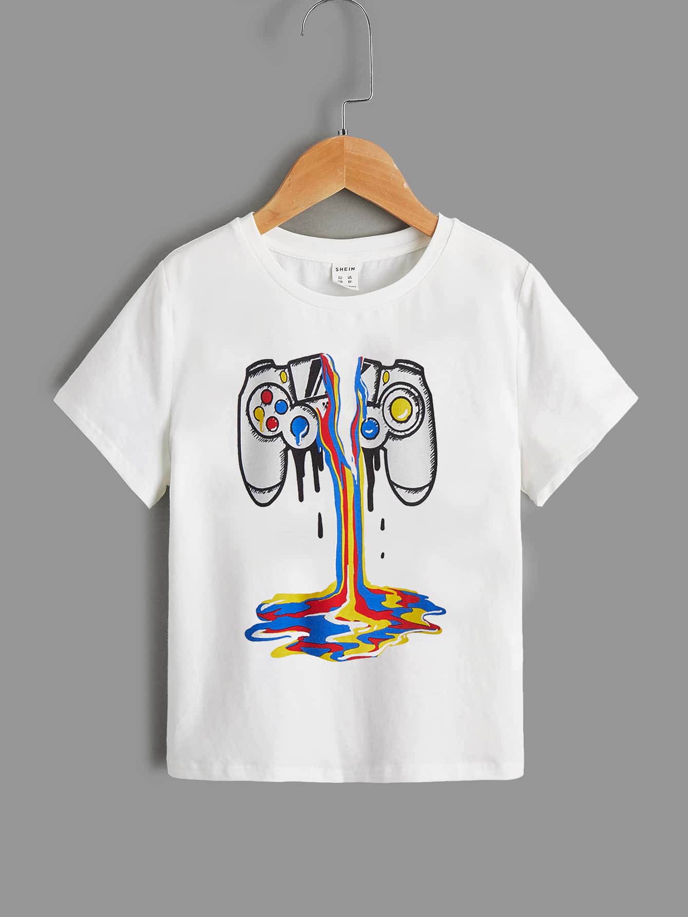 SHEIN Tween Boy Summer Leisure Homogeneous Small Round Neck Short ...