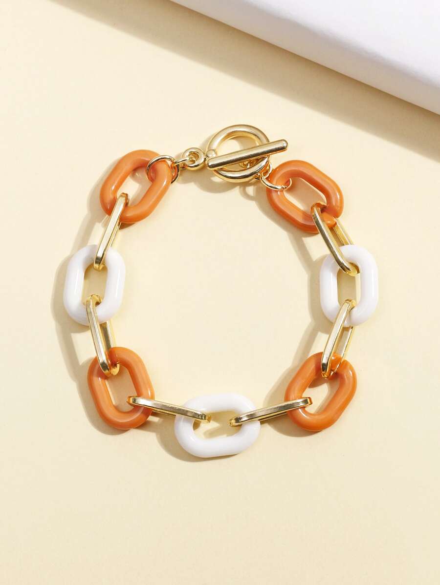 1pc Orange Oval Shaped Bracelet | SHEIN USA