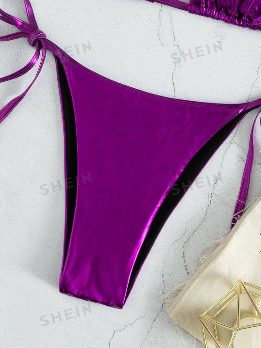 Shein Swim Tie Side Halter Triangle Bikini Summer Beach Shein Usa