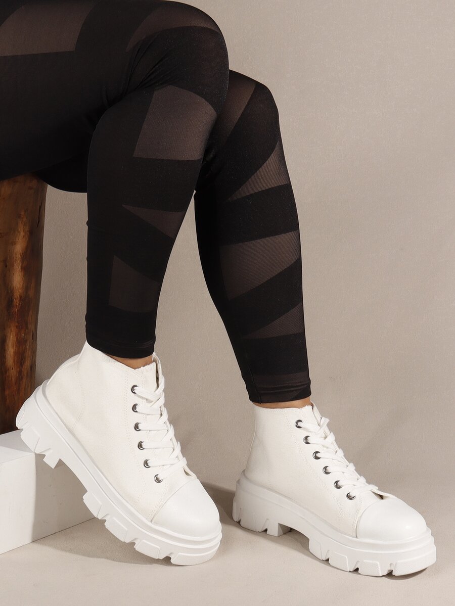 Lace-up Front Platform Boots | SHEIN EUR