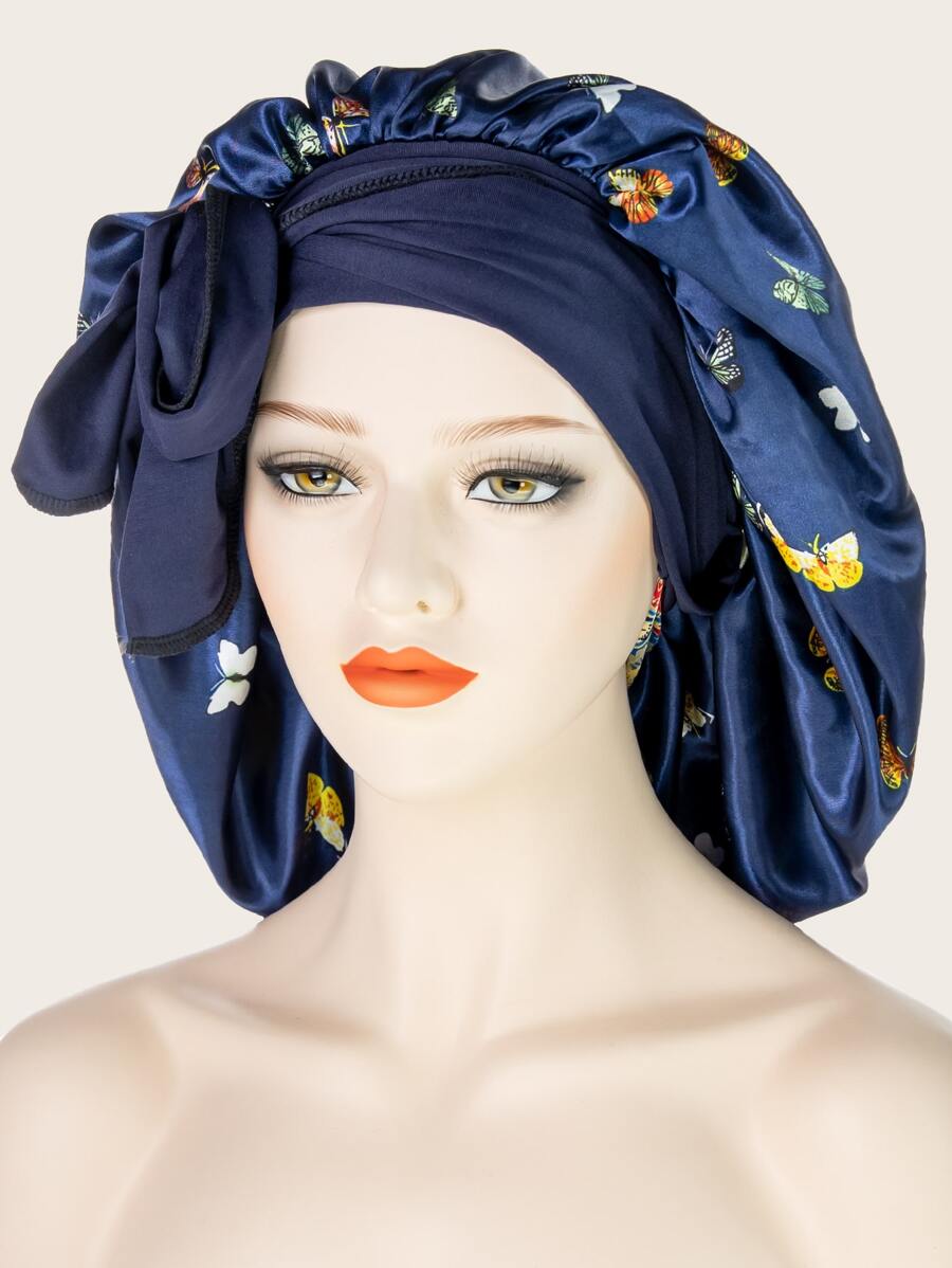 Butterfly Print Hair Bonnet Silk Bonnet Satin Bonnet | SHEIN USA