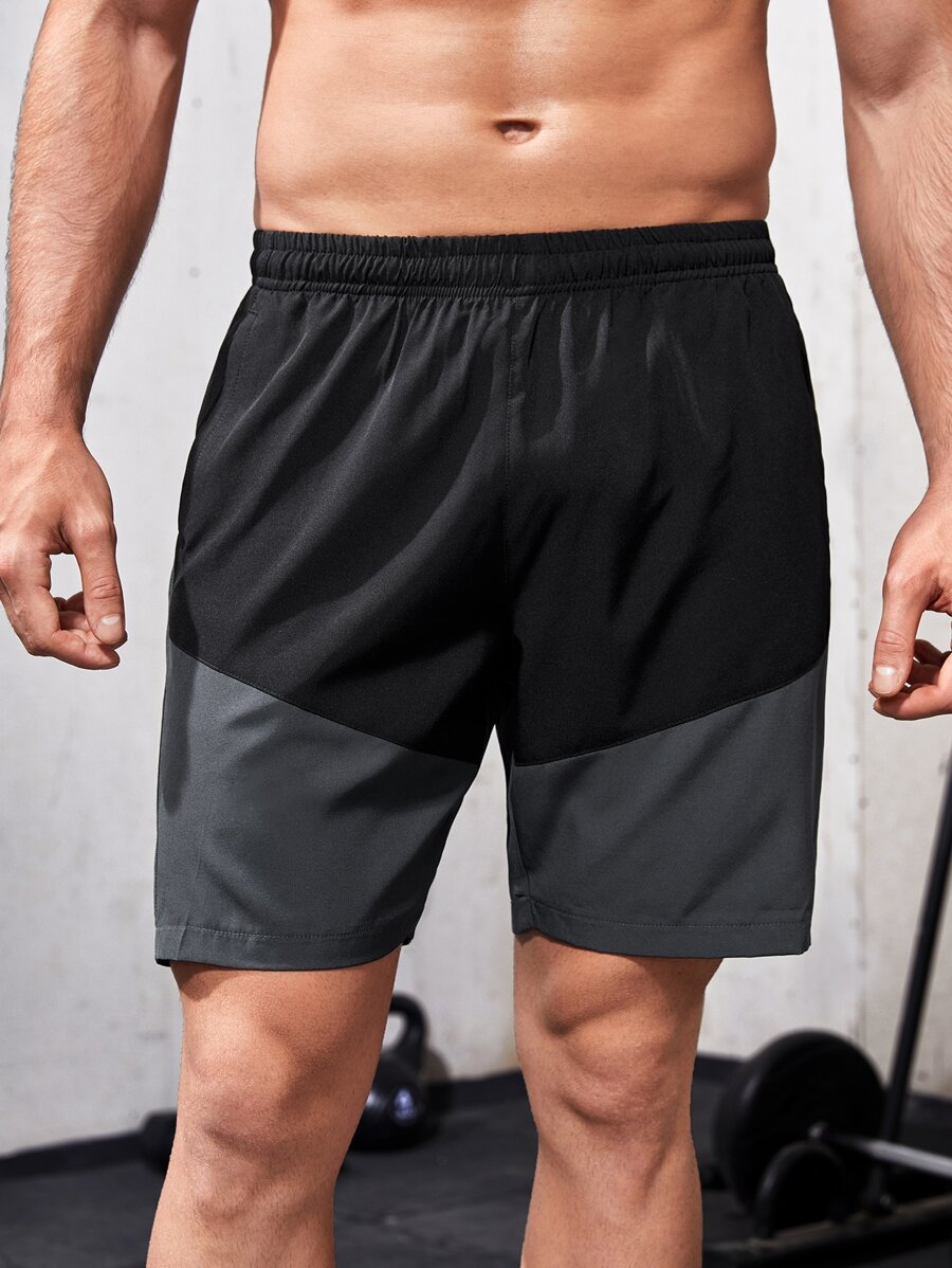 Manfinity Fitness Shorts Esportivos para Ginástica em Blocos de Cores ...