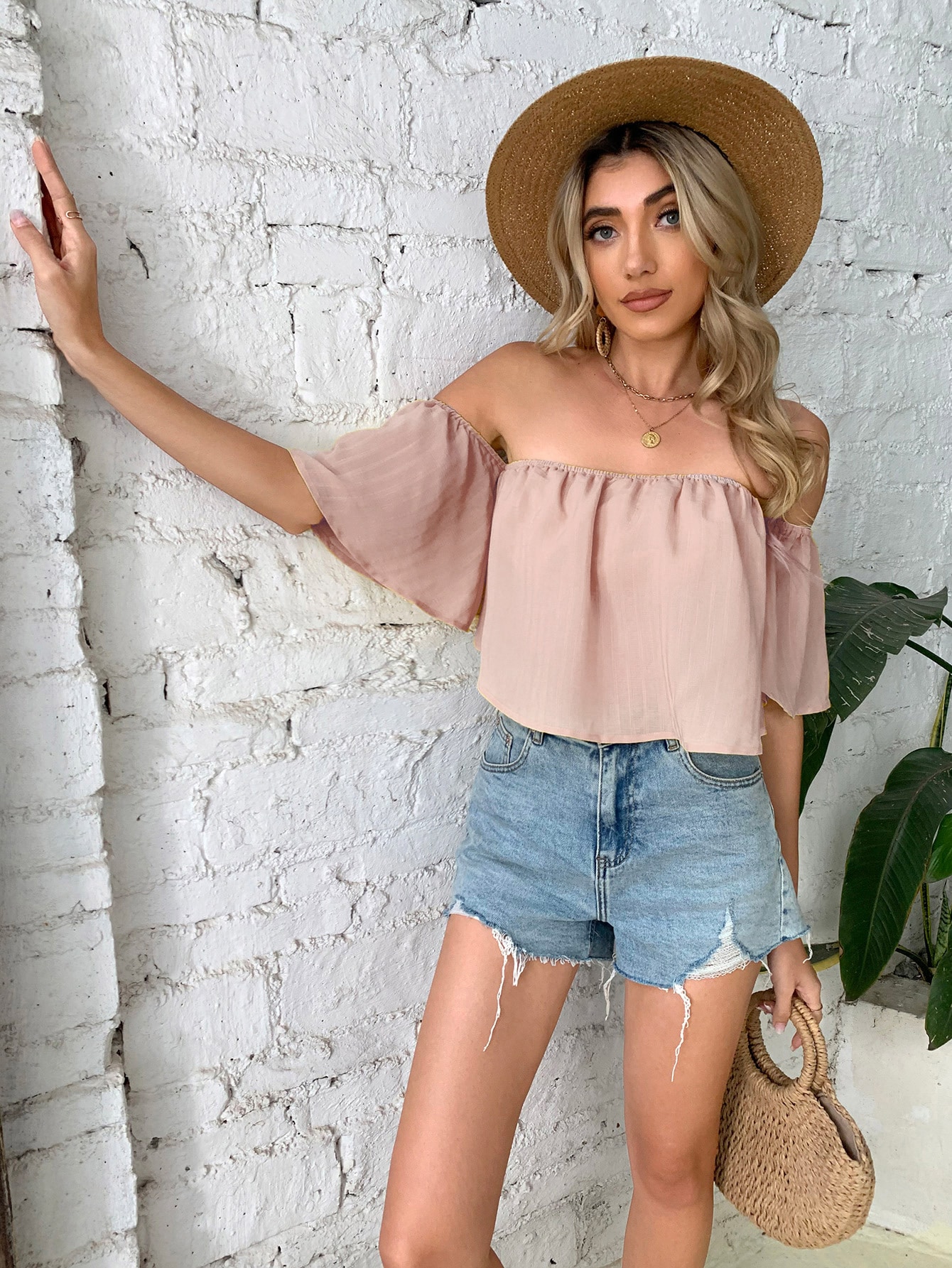 SHEIN VCAY Solid Off Shoulder Top | SHEIN USA