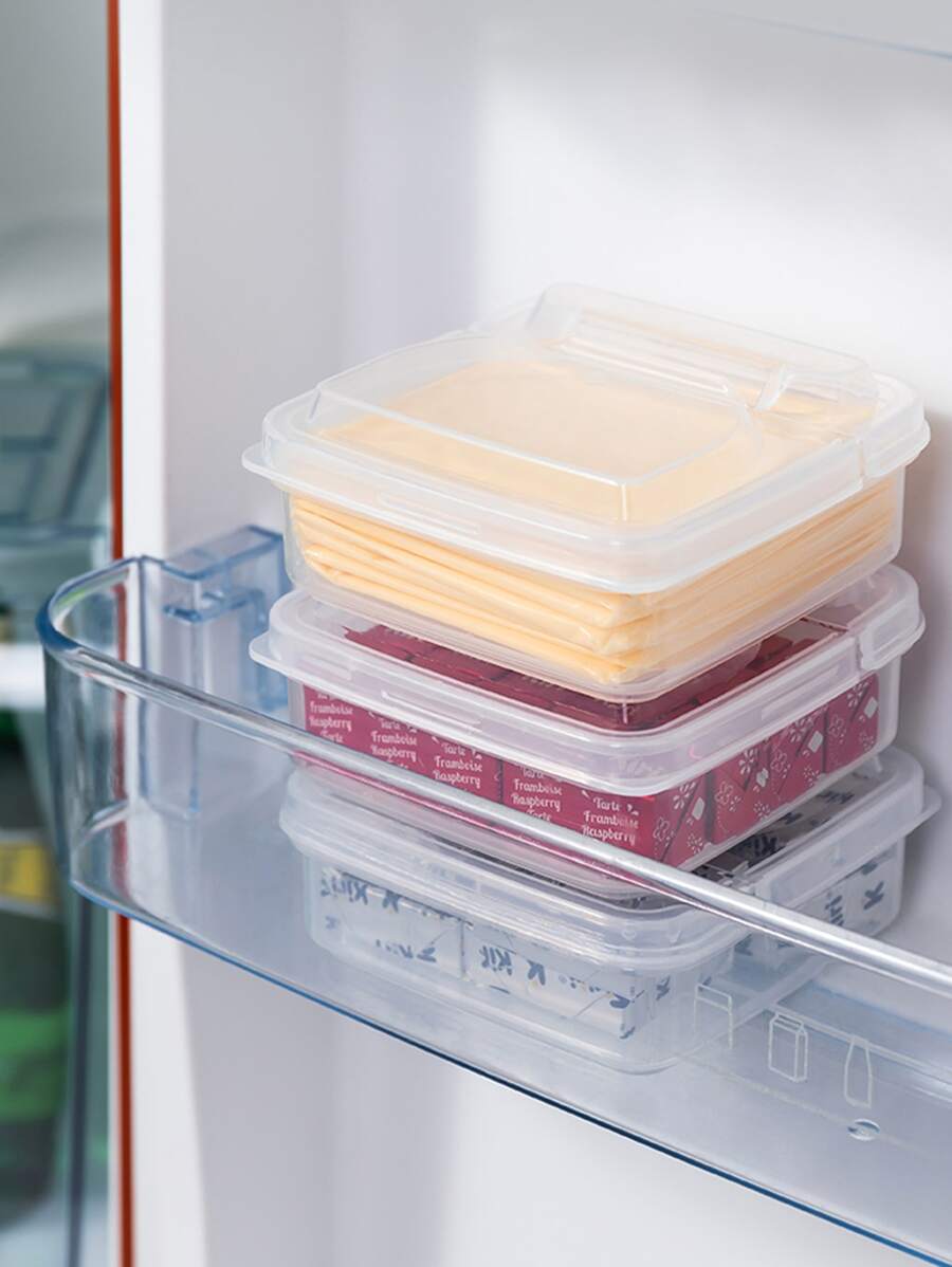 1pc Clear Food Storage Box,Plastic Refrigerator Storage Cheese Box ...