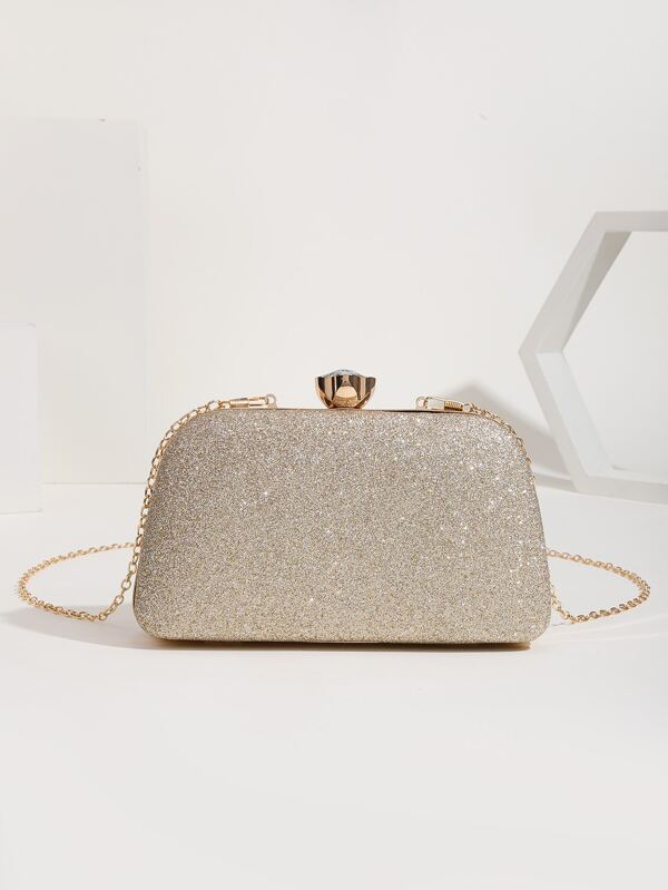 Mini Rhinestone & Bow Decor Glitter Box Bag | SHEIN USA