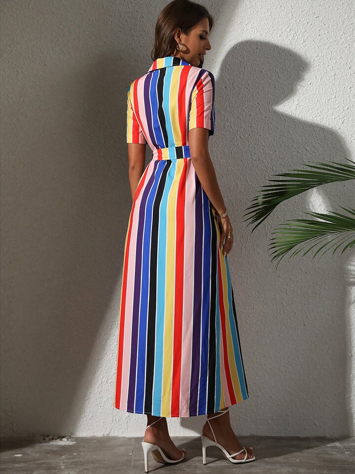 Vertical Stripe Maxi Dress