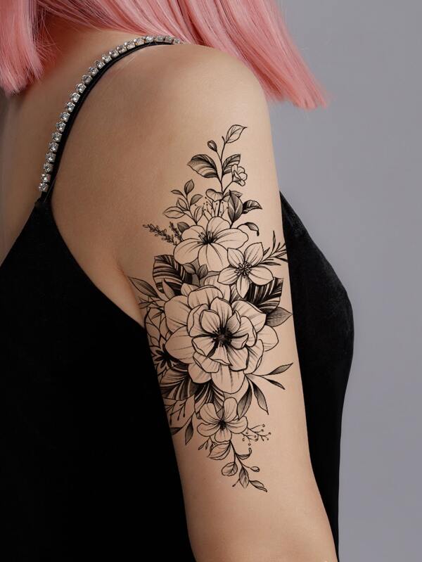 1sheet Flower Print Tattoo Sticker | SHEIN USA