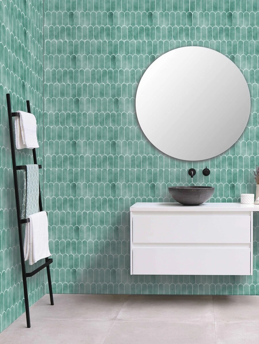 SHEIN Basic living 3D Textured Wall Panels DIY Tiles Kitchen Bathroom ...