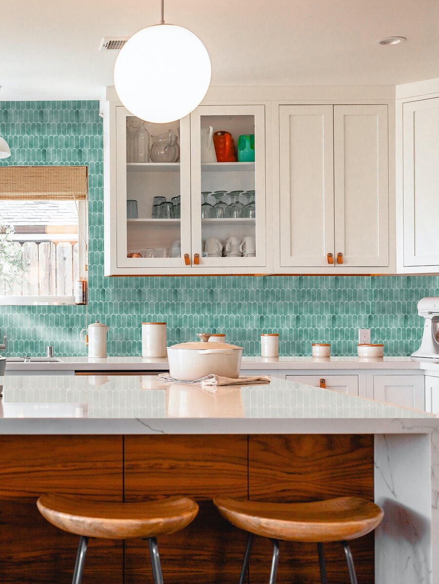 SHEIN Basic living 3D Textured Wall Panels DIY Tiles Kitchen Bathroom ...