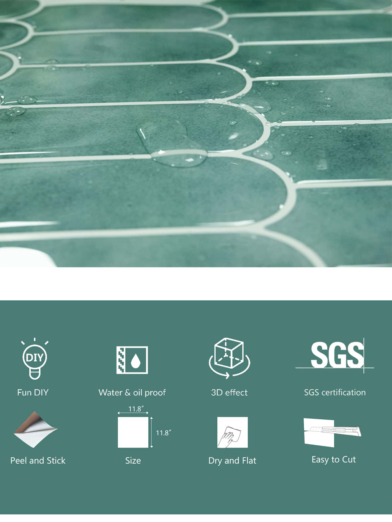 SHEIN Basic living 3D Textured Wall Panels DIY Tiles Kitchen Bathroom ...