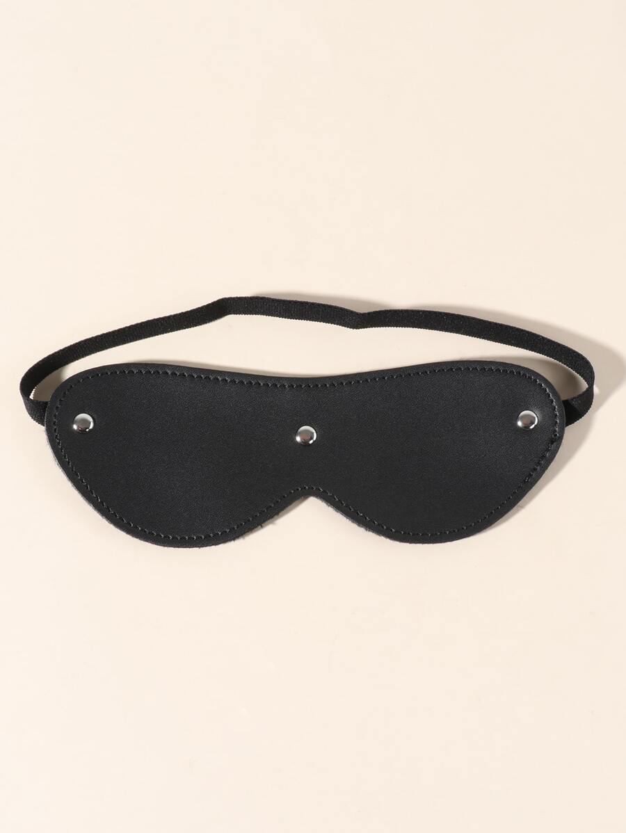 1pc Black Faux Leather Eye Mask For Cosplay And Stage Performance Eye ...