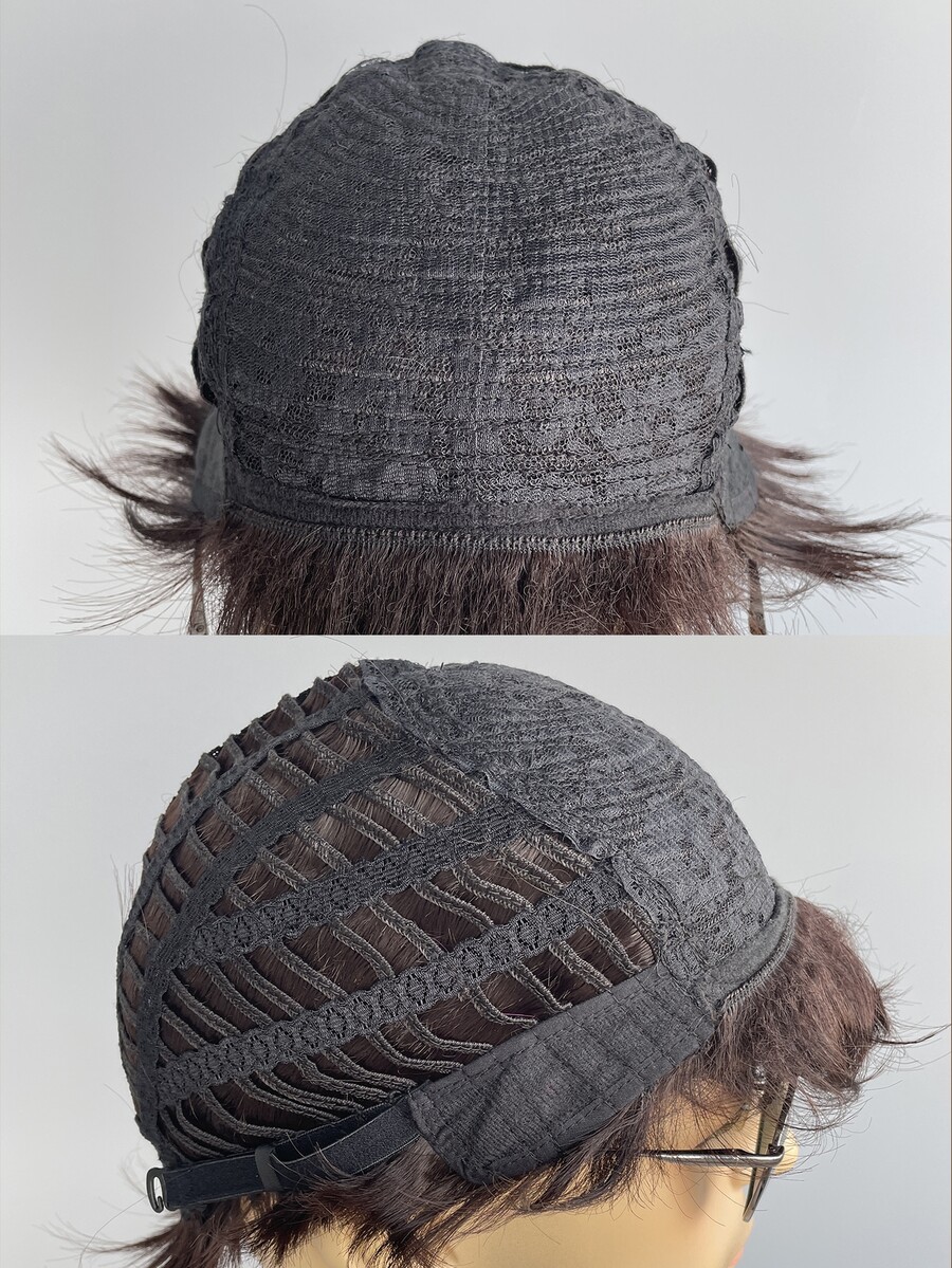 Men Short Straight Brown Synthetic Wig Quiff Mohawk Spiky Hairstyle ...