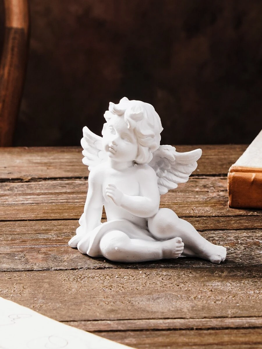1pc Resin Material European Style Angel Figurine Desk Decor, Vintage ...