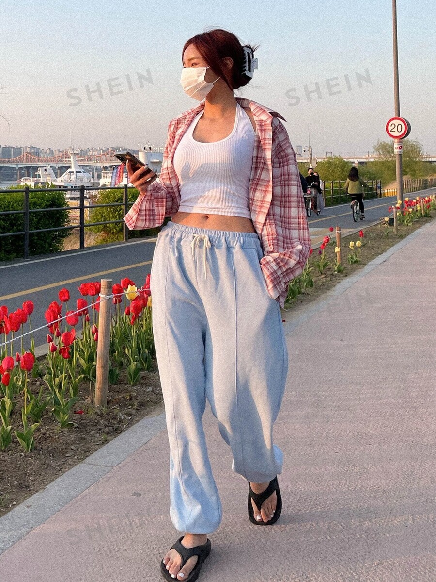 DAZY Rib Knit Crop Halter Top | SHEIN UK