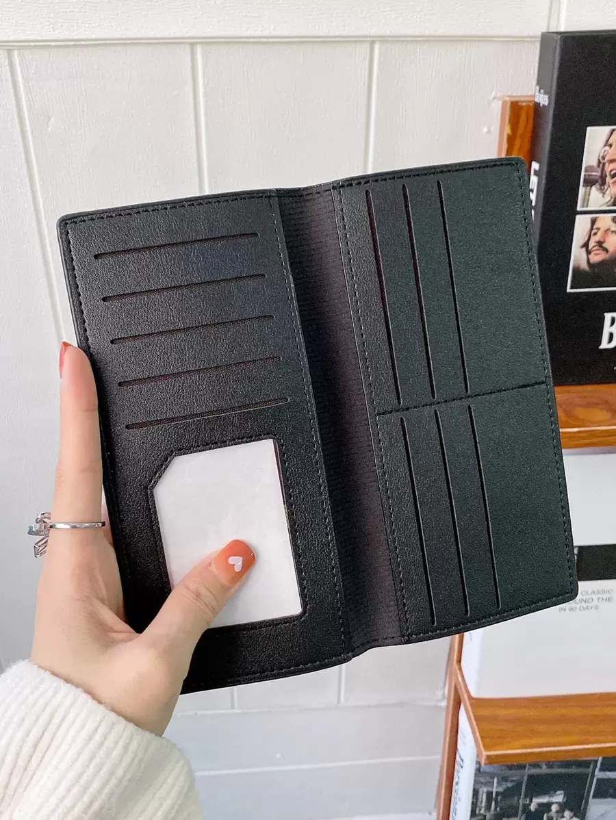 Minimalist Textured Long Wallet | SHEIN USA